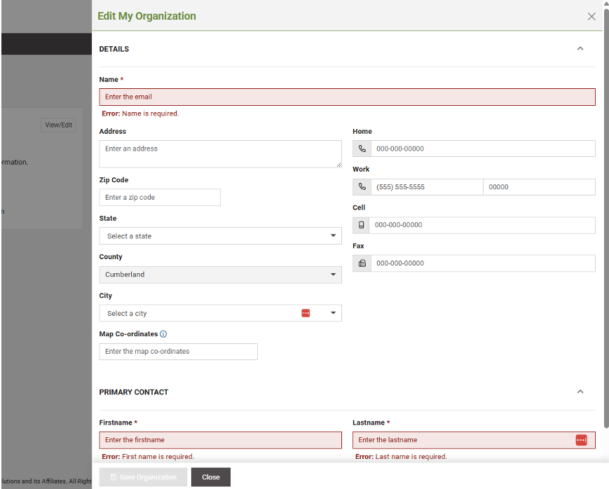 Aspen - Update Organization Details – Aspen iFamily Customer Care Center